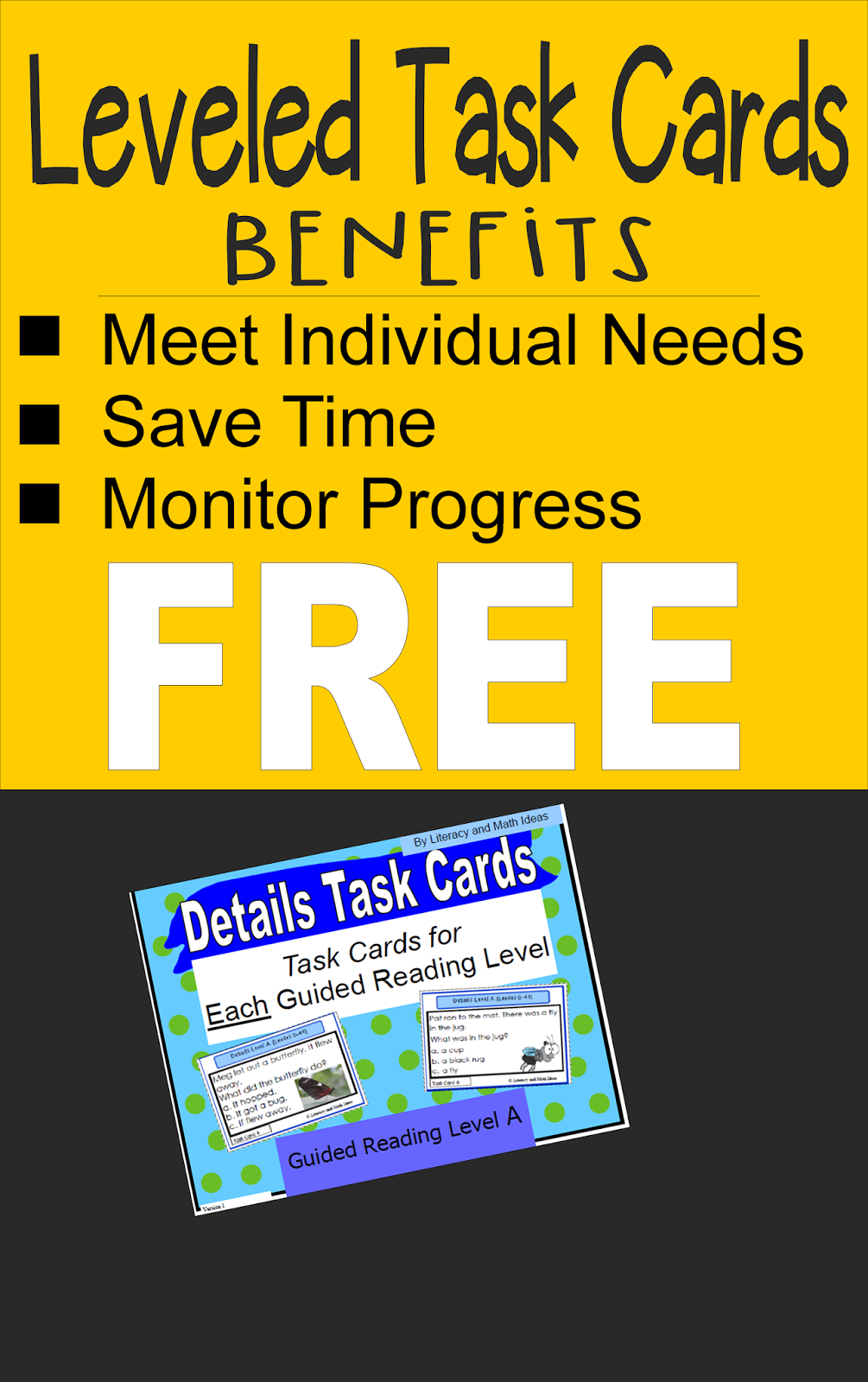 Literacy & Math Ideas: Benefits of Leveled Task Cards for Guided Reading