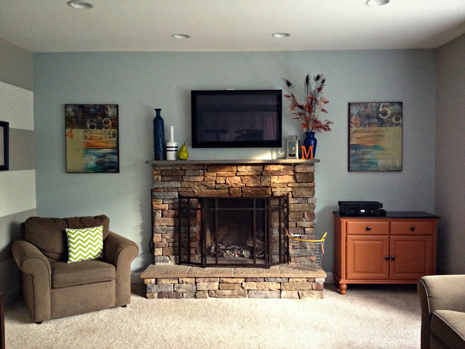 Family Room Update {AKA What ever happened to those stenciled wall ...