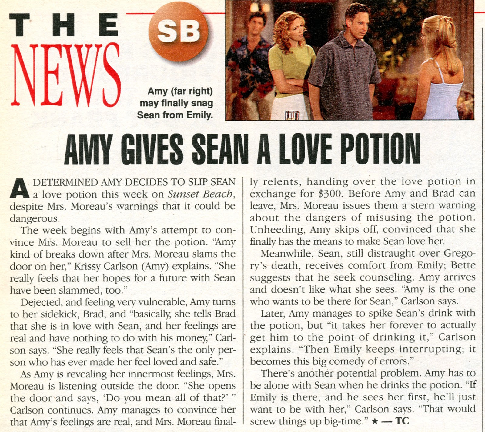 Sunset Beach-Amy Gives Sean A Love Potion