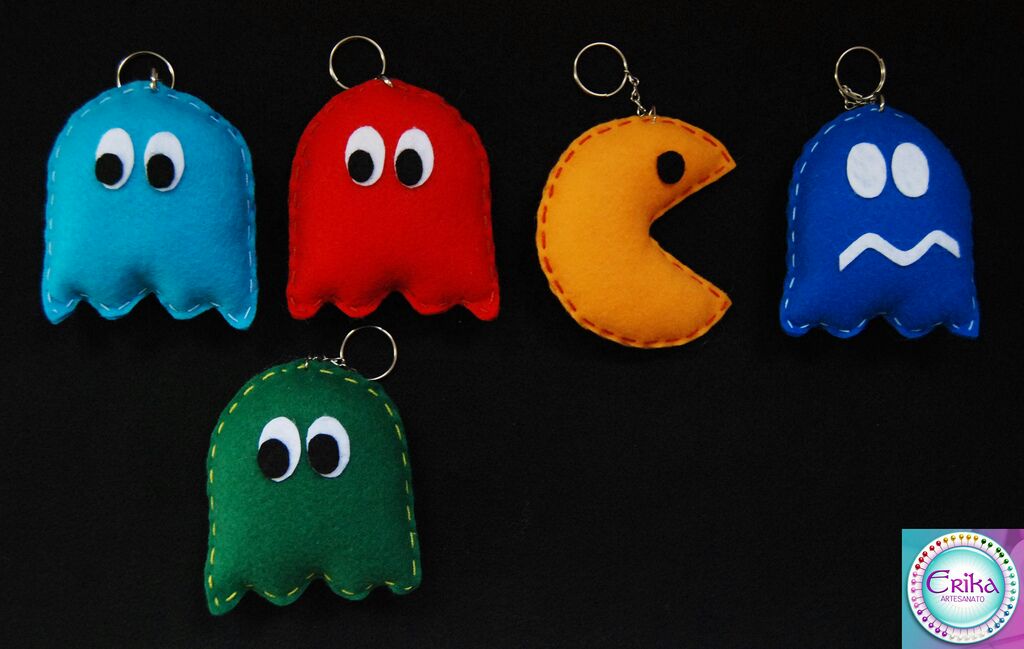 PacMan / Come Come em feltro com moldes - Feltro e moldes para artesanato