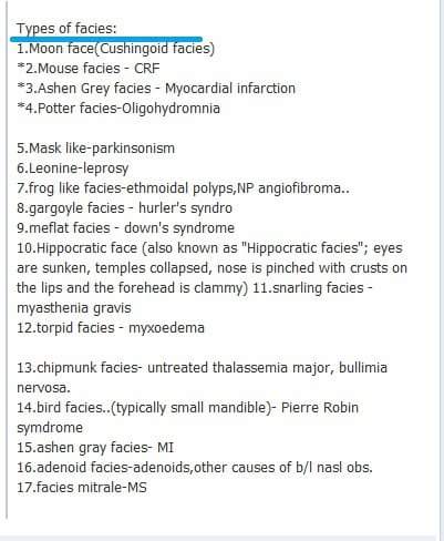 Ayurveda Pre P.G.: Types of facies