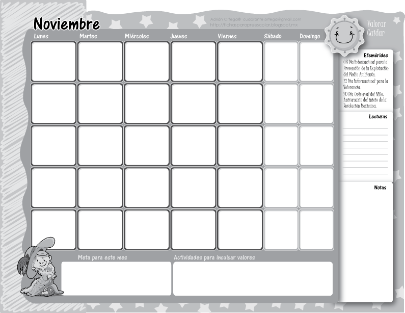 Fichas para preescolar: Planeador noviembre y diciembre