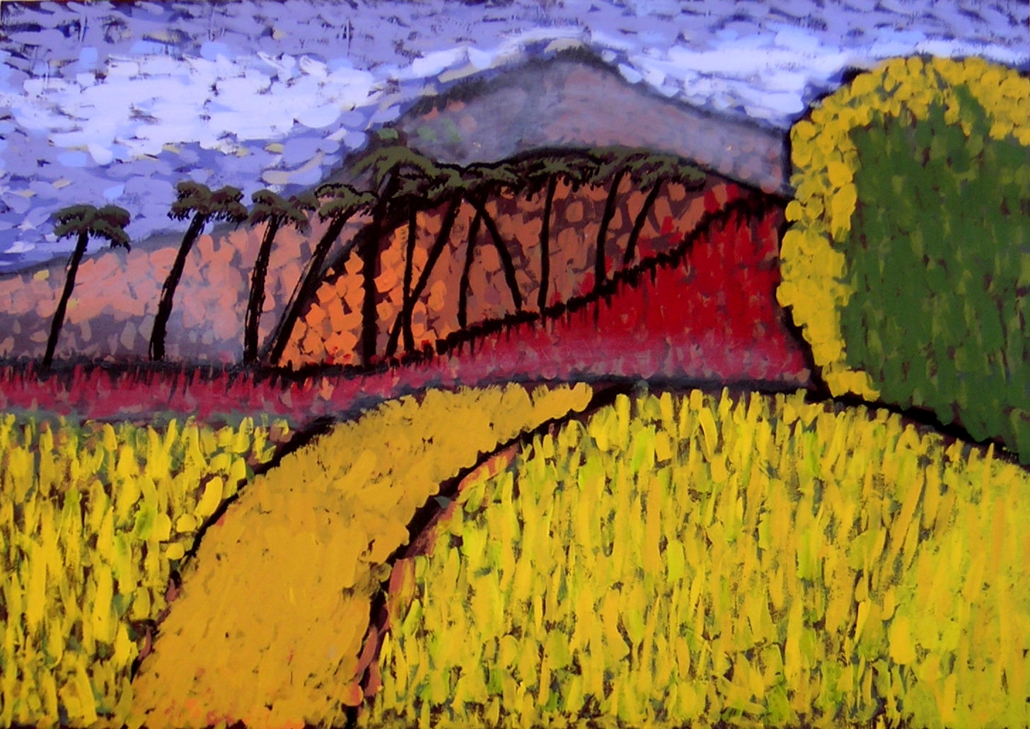 GAMA CÁLIDA APLICADA A UN CUADRO.