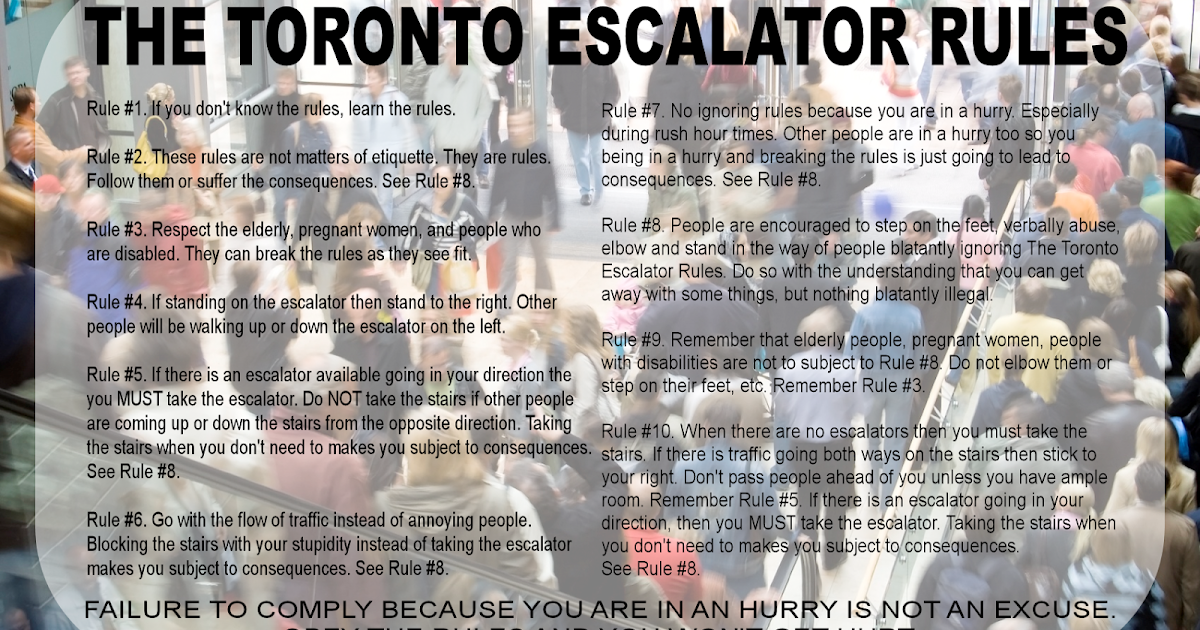 Nerdovore: The Toronto Escalator Rules