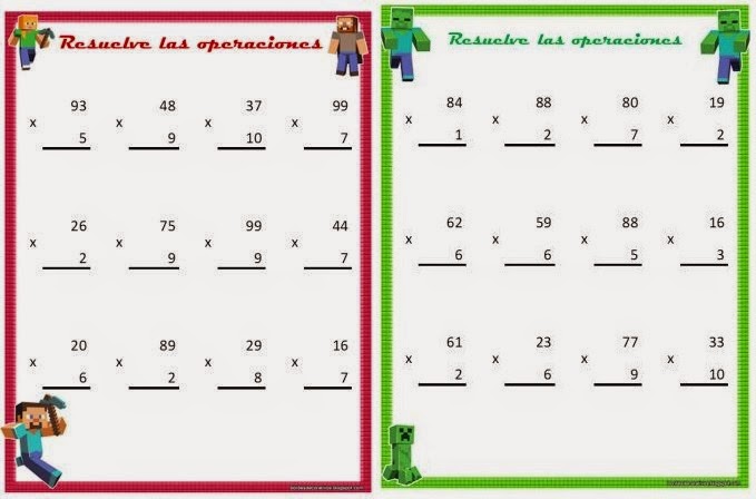 Minecraft te ayuda con las tablas de multiplicar | Mil Ideas maravillosas