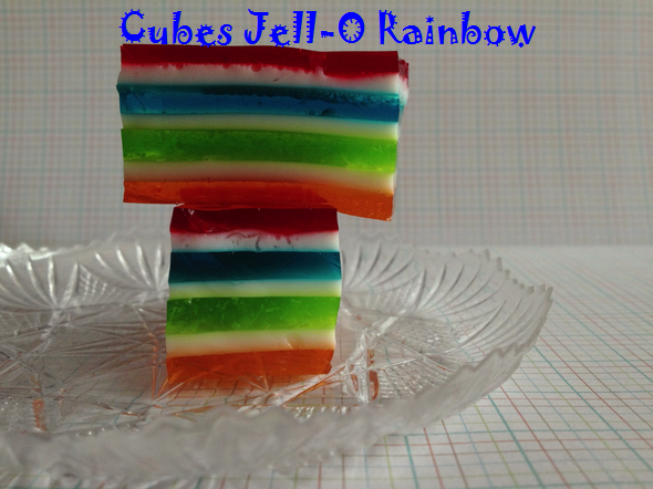 Cubes Jell-O rainbow - Miam ! Des biscuits