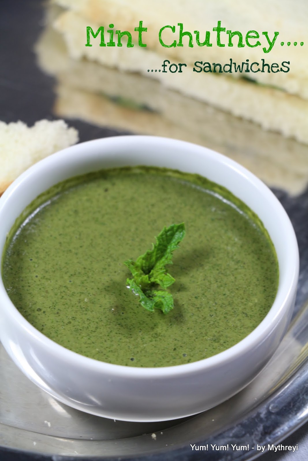 Yum! Yum! Yum!: Green Mint Chutney (for Sandwiches) ( from my Garden)
