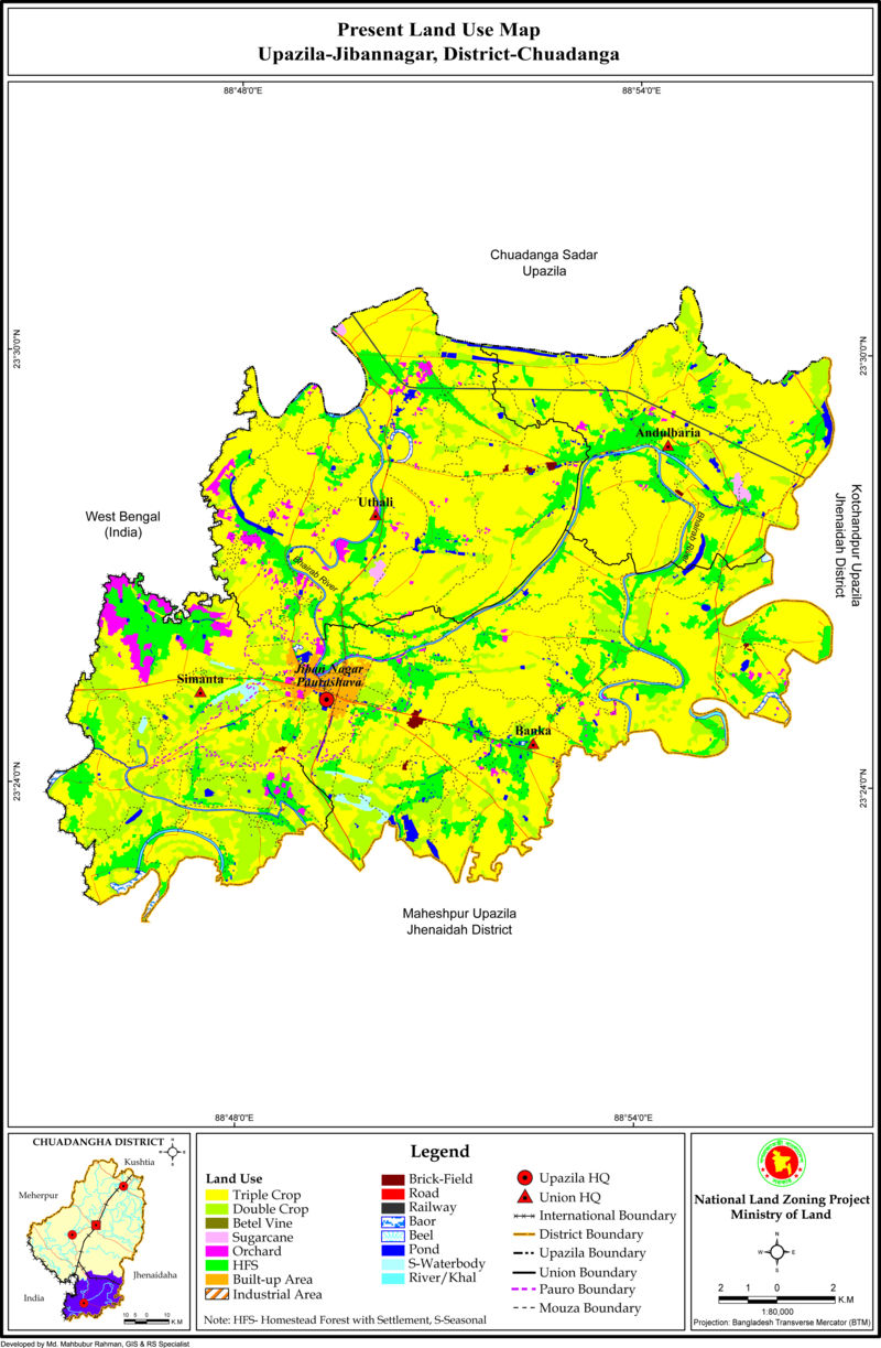Mouza & Land Use Maps of Jibannagar Upazila, Chuadanga, Bangladesh ...