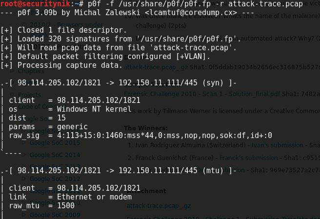 Learning by practicing: Active (Nmap) vs Passive (p0f) information ...