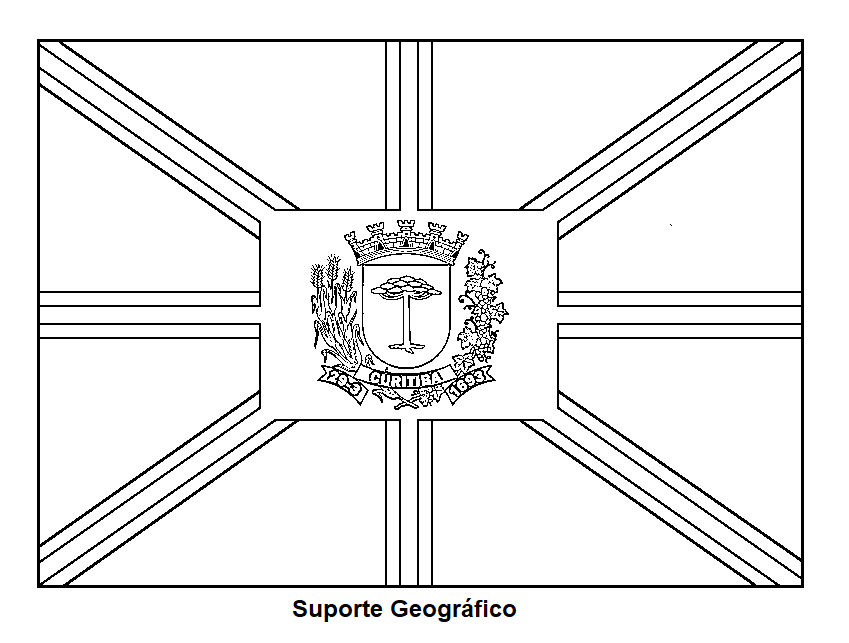 Bandeira de Curitiba para colorir