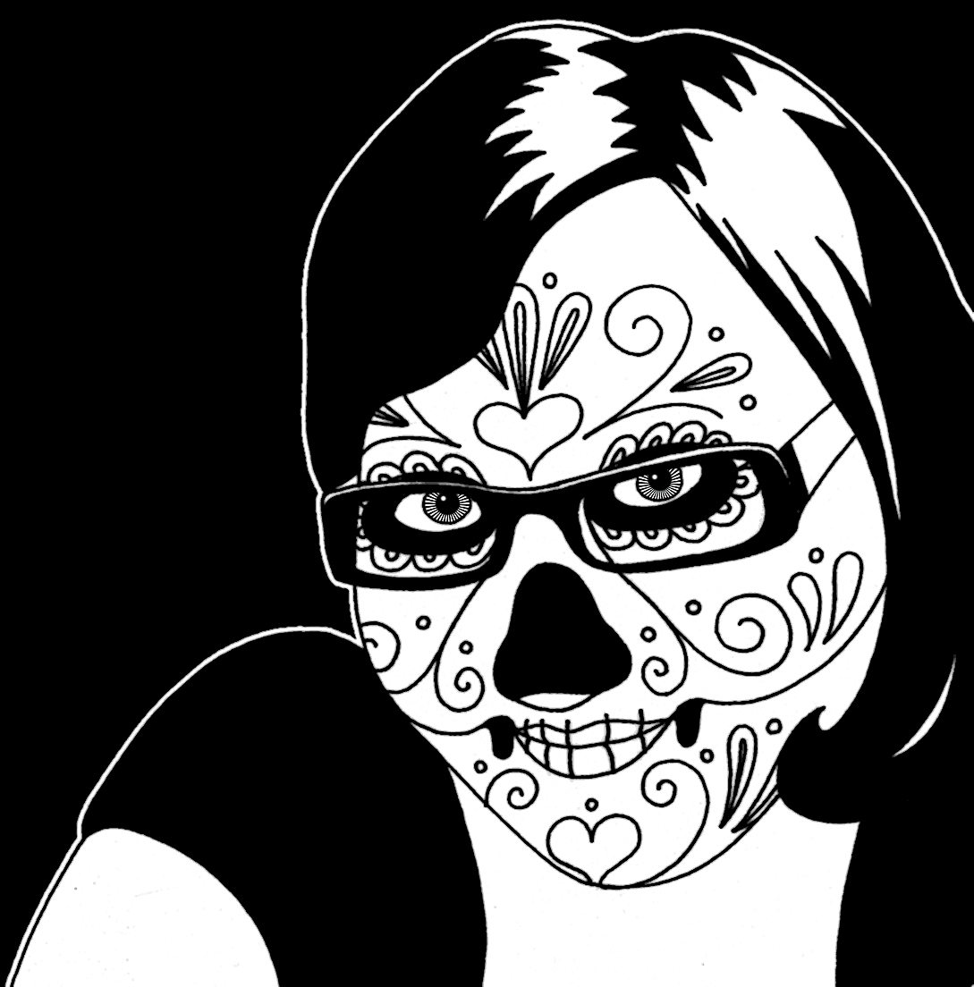 Yucca Flats, N.M.: Calaca-A-Day 365 Project Day 101 +christina merreighn