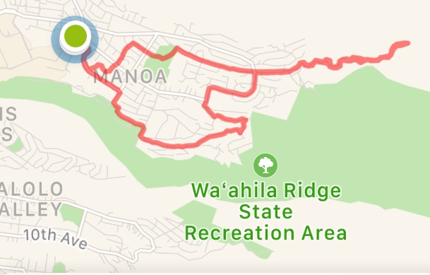 The Manoa Falls run, annotated