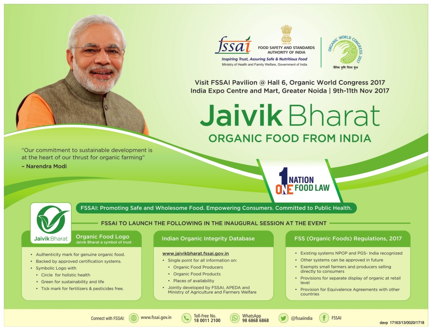 FOOD SAFETY LATEST: Jaivik Bharat - Organic Food Logo