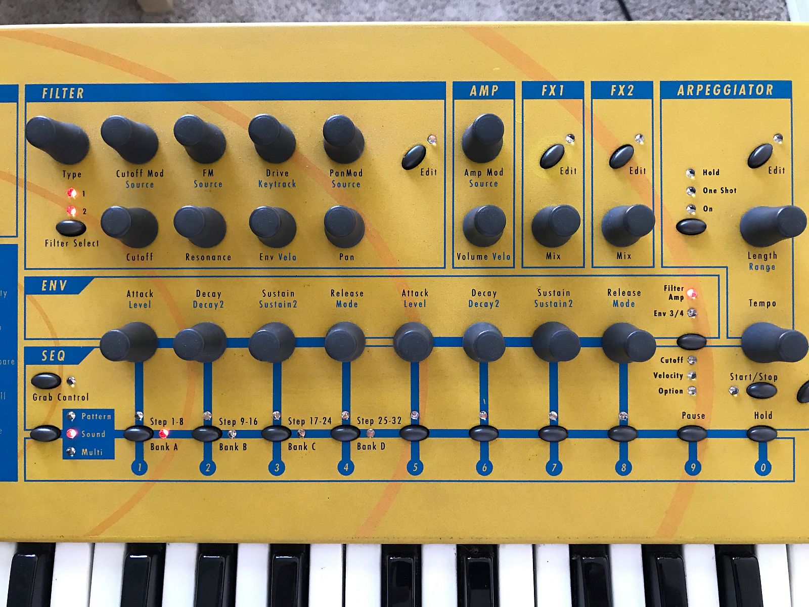 MATRIXSYNTH: Yellow Waldorf Q Keyboard Synthesizer w/ Q Cards