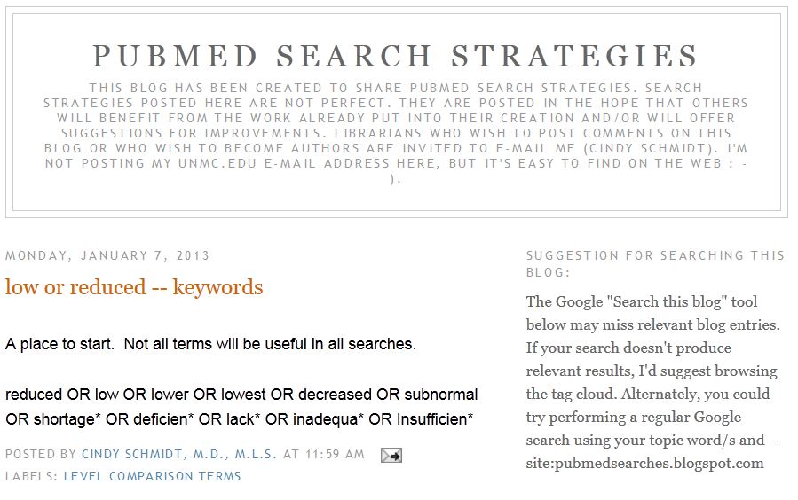 50 Resources for Healthcare: 42. Pubmed Search Strategies