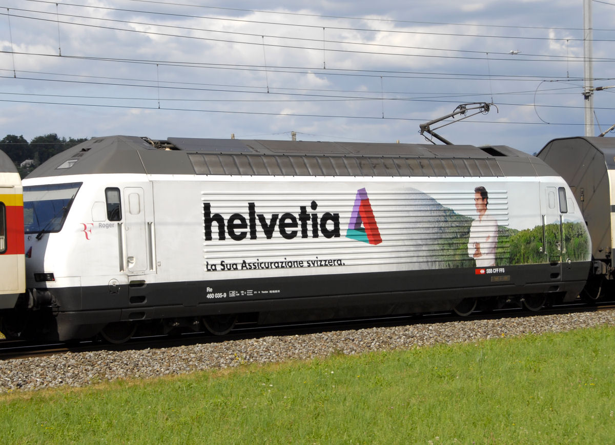 Oeffentliche Verkehrsmittel : SBB Re 460 035-9 "Helvetia / Roger Federer"