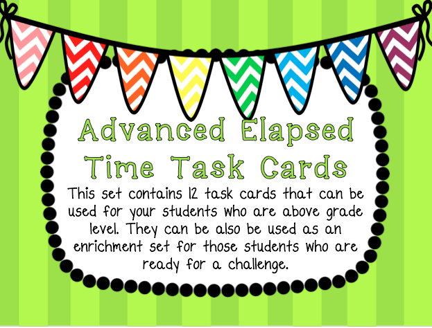 Teaching in Paradise: Differentiated Elapsed Time Task Cards!