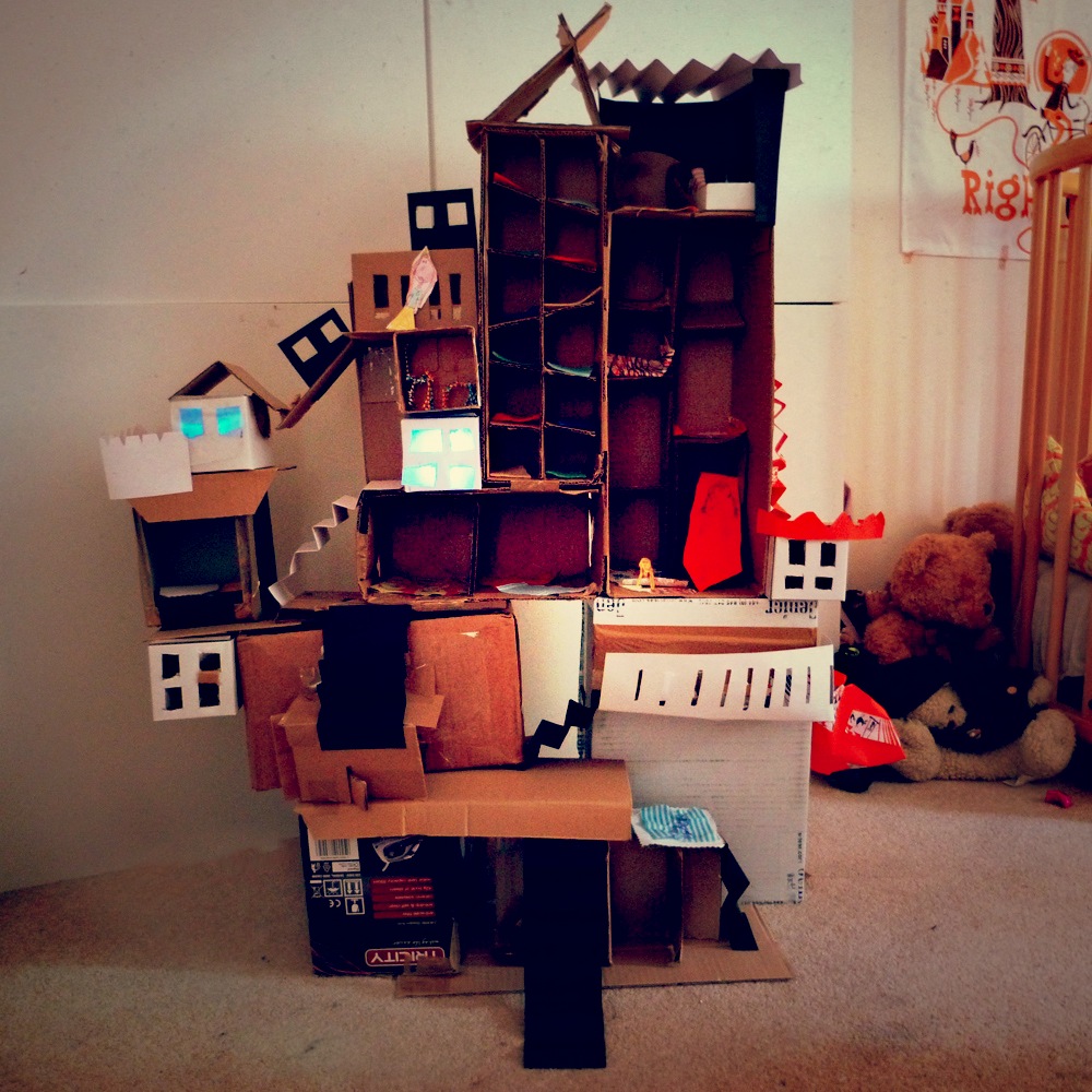 Butterscotch and Beesting: A cardboard skyscraper