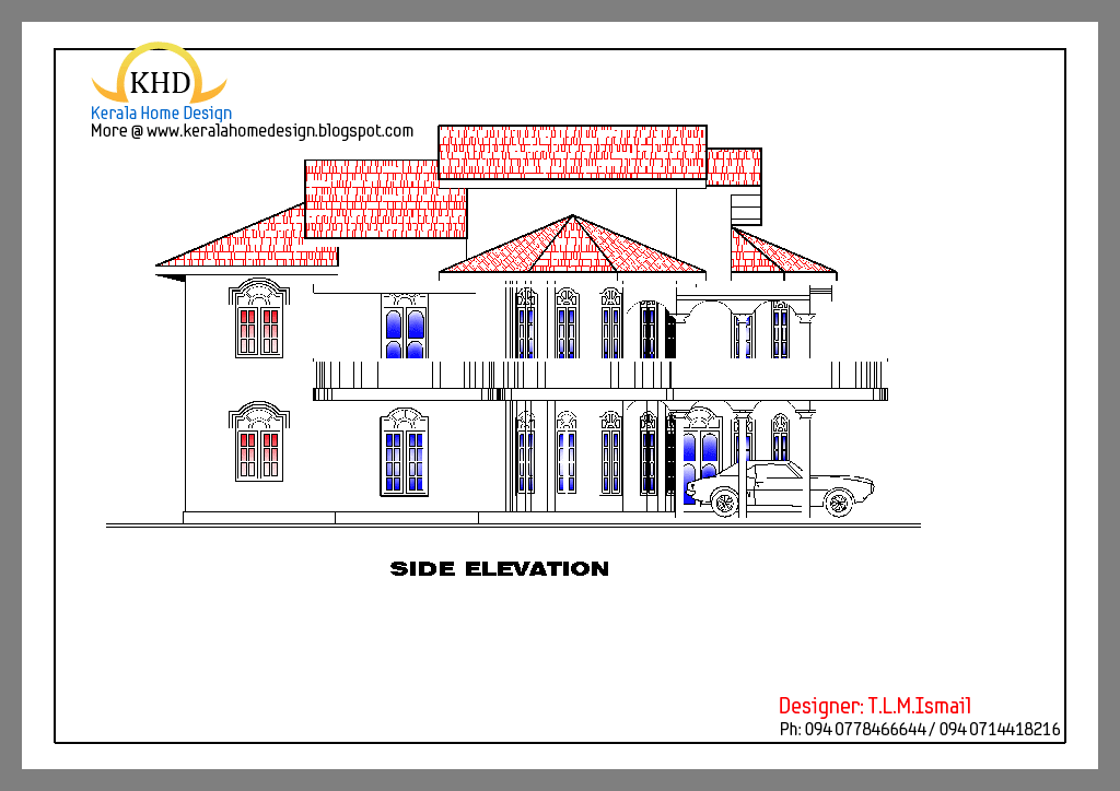 3270 square feet luxury home plan and elevation - Kerala Home Design ...