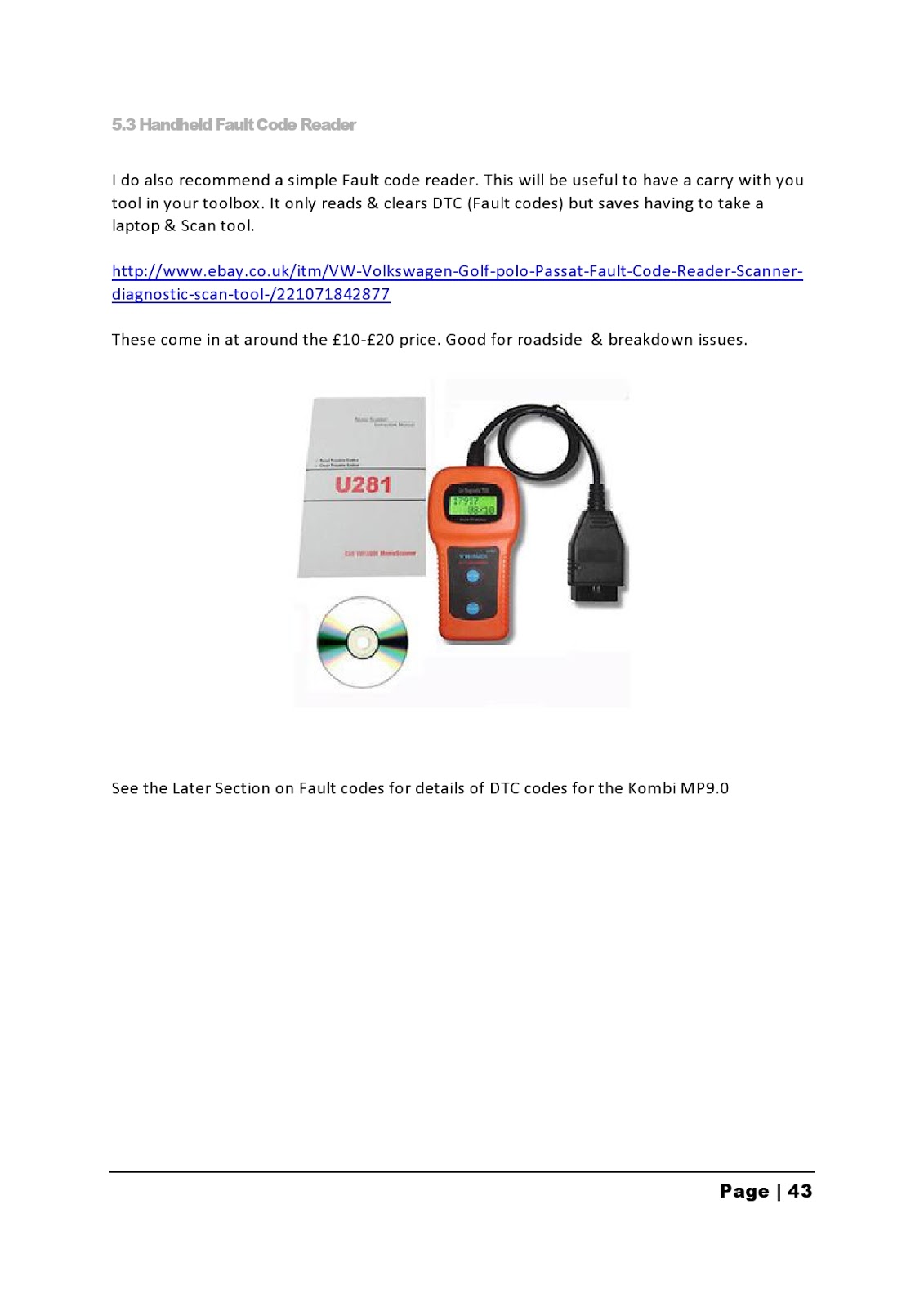 VW Type 2c Campervan: Diagnostics Manual