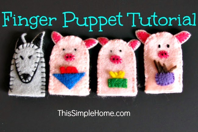 3 Little Pig Finger Puppet Tutorial - This Simple Home