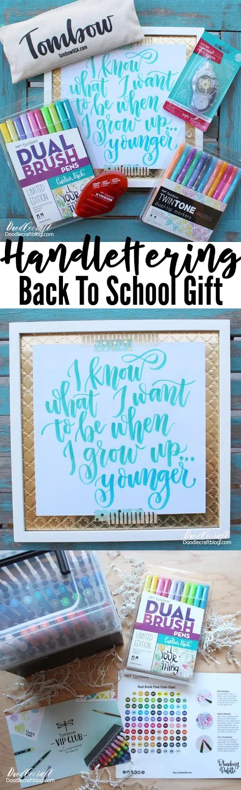 Hand Lettering Back To School Art with Tombow!