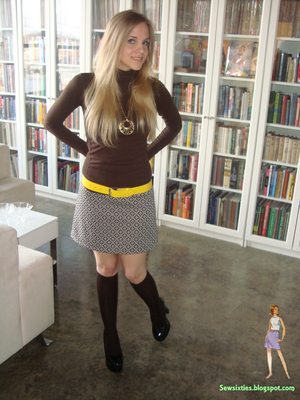 Sew Sixties: Mod Mini Skirt Project: Plus Sign Fabric