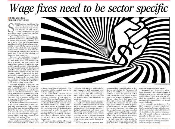 Blogging for Myself: Ho Kwon Ping's response to Prof Lim's proposal