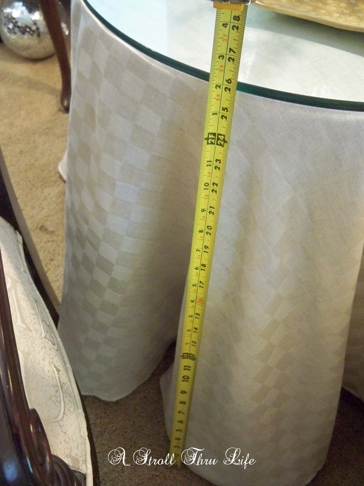 How To Make & Decorate With A Round Skirted Table - A Stroll Thru Life