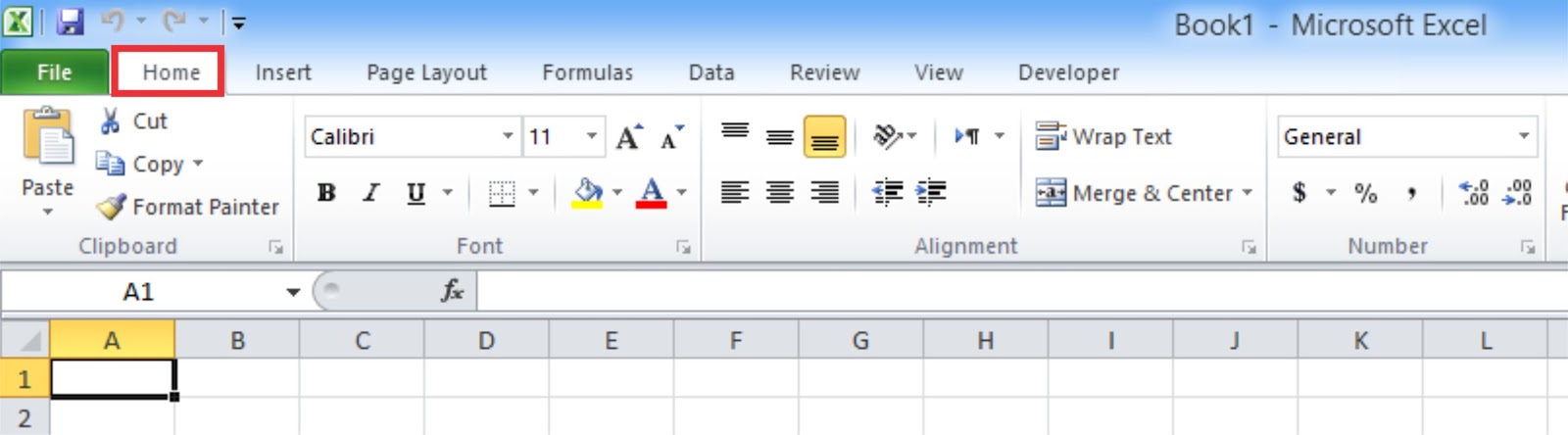 Mengaktifkan menu-menu pada Microsoft Excel 2010 - tidak5