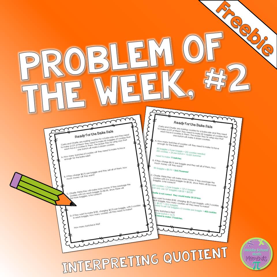 Middle School Math Moments (and more!): Problem of the Week, # 2