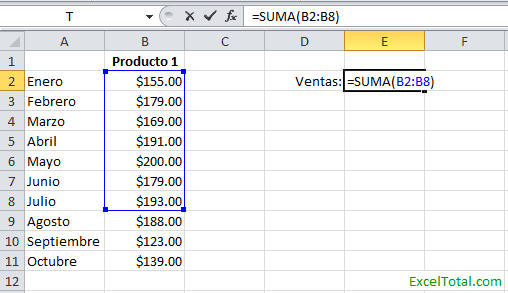 EXAMEN QUIMESTRAL: Formulas de excel