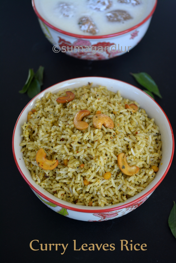 Veggie Platter: Karivepaku Annam / Curry Leaves Rice