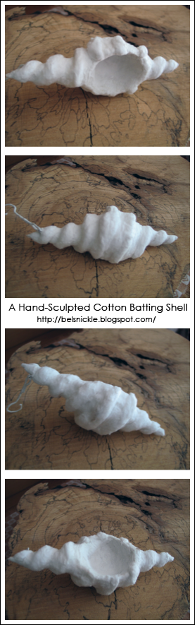 DIY Sculpted Shell from Cotton Batting | Belznickle Blogspot : DIY ...
