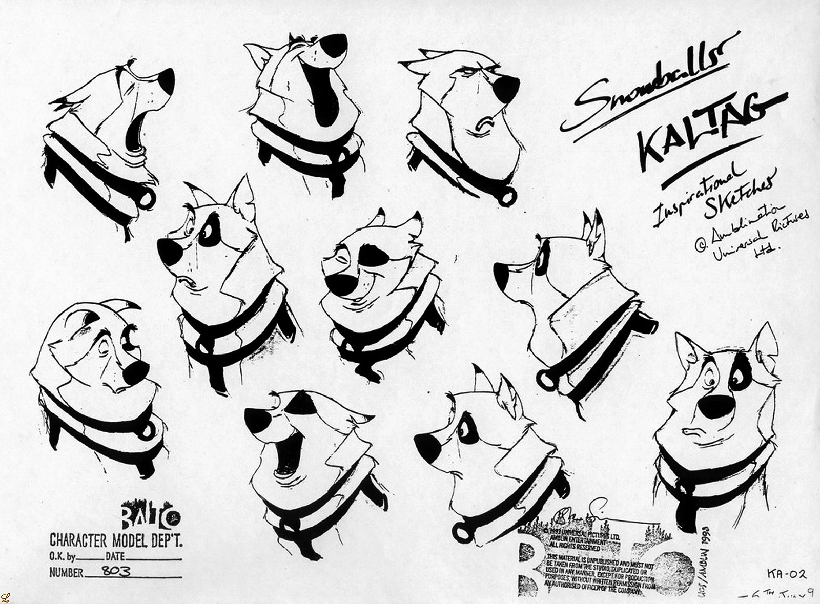 Cartoon Concept Design: CHARACTER DESIGN BALTO PART 3