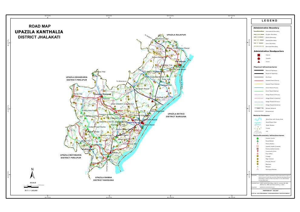 Mouza & Land Use Maps of Kanthalia Upazila, Jhalokathi, Bangladesh ...
