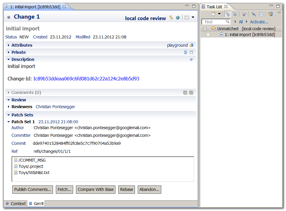 Code And Me Using Your Gerrit Server In Eclipse