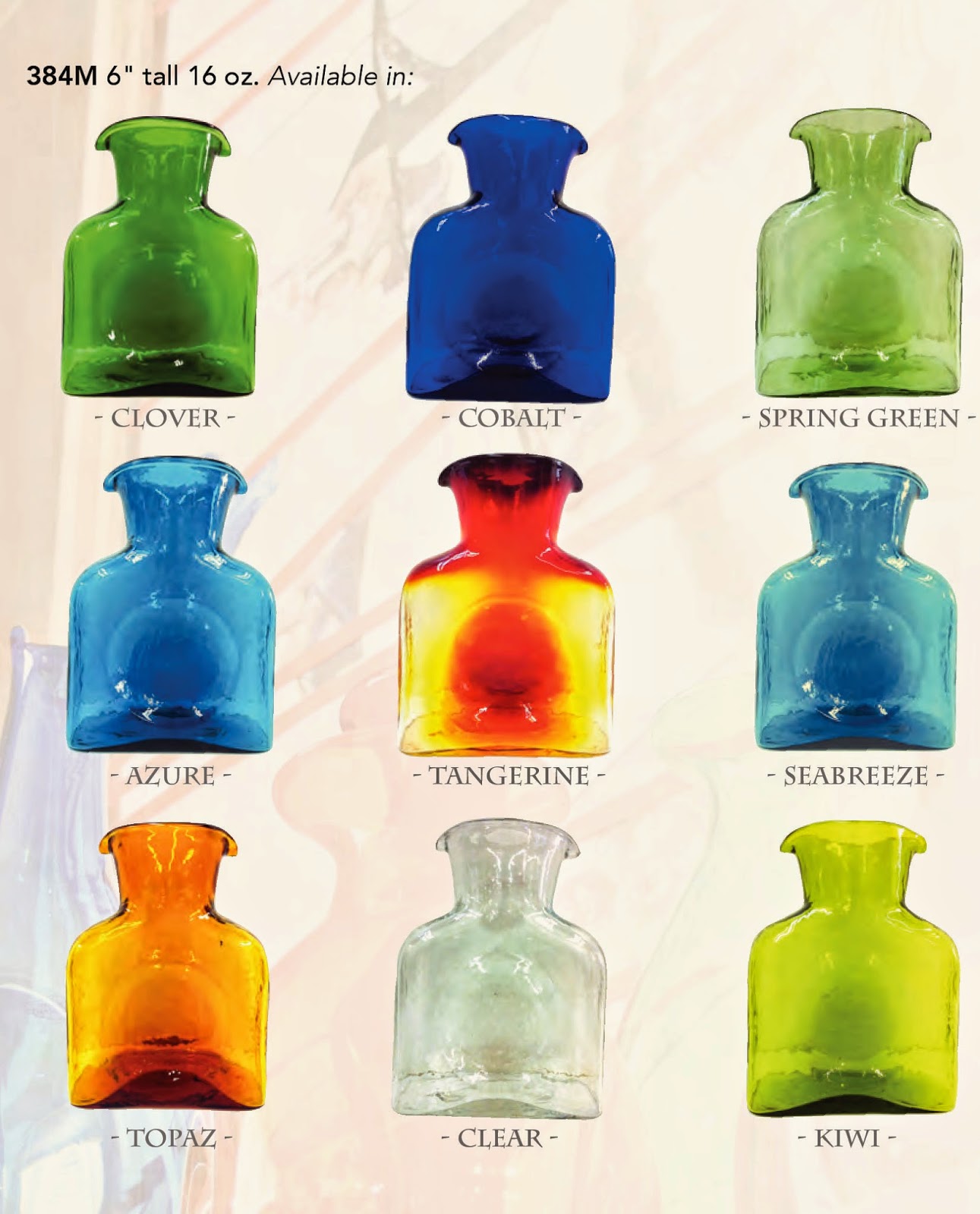 Heart of Glass - Blenko Glass: Blenko Water Bottles