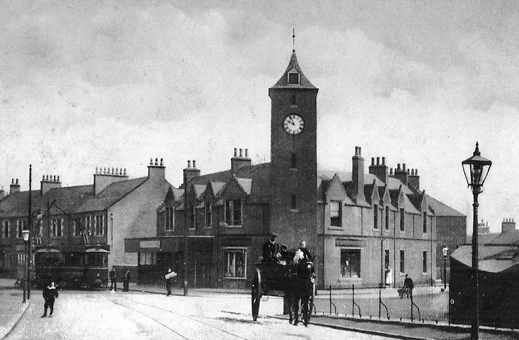 Tour Scotland: Old Photograph Clock Tower Aberhill Methil Fife Scotland