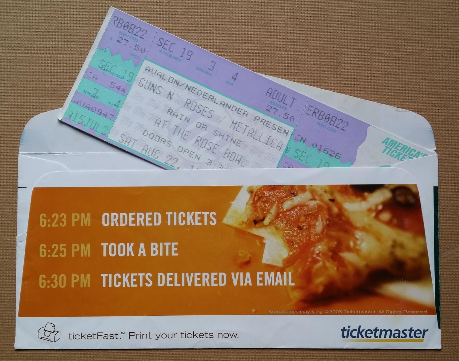 Metallica Tickets Collection: March 2016