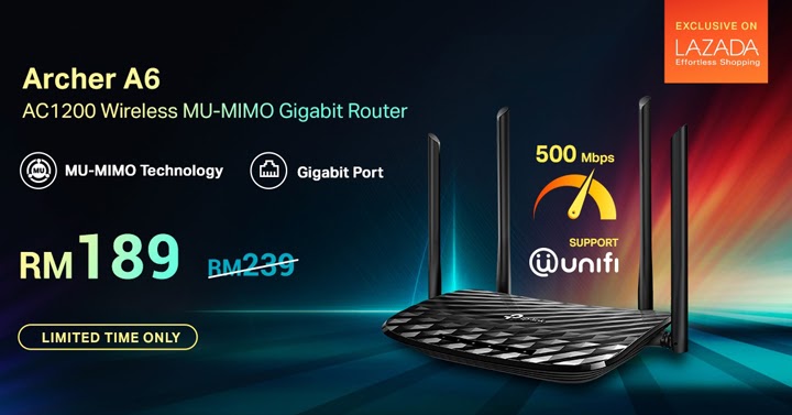 Archer A6 Gigabit Router Untuk Pengguna Unifi