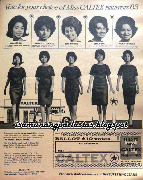 ISA MUNANG PATALASTAS: 147. MISS CALTEX 1962-1970: A Corporate Beauty ...