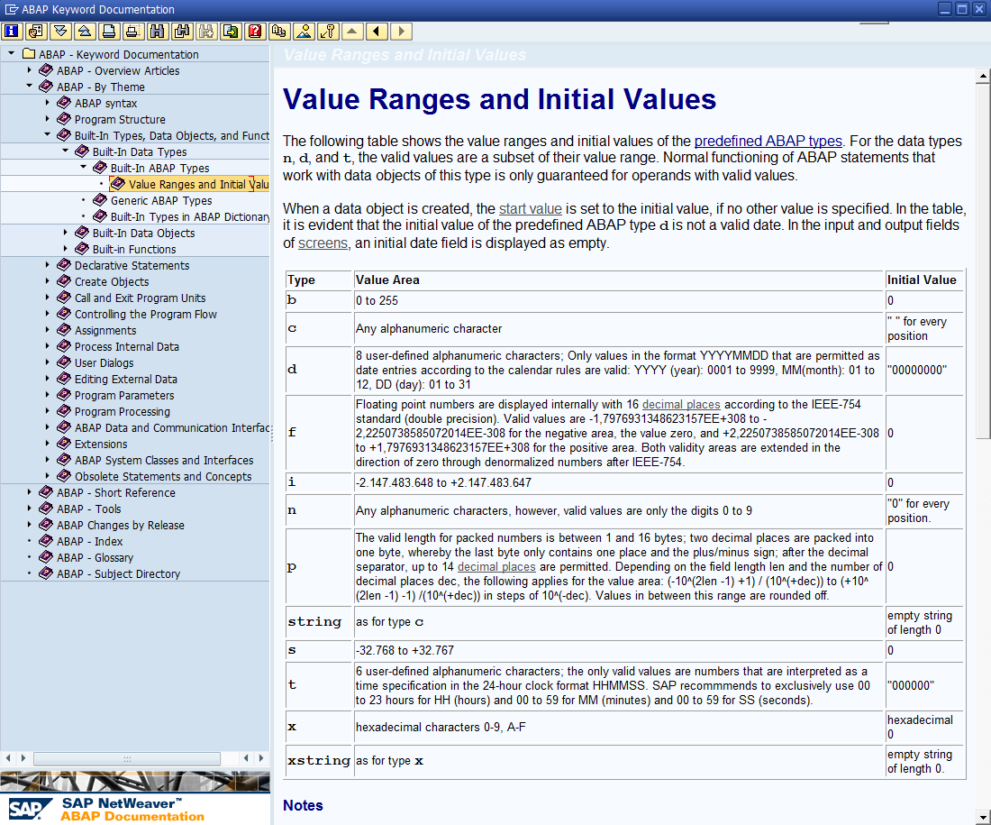 ABAP Tip Note: ABAP TIP how to check the max/min value each abap type