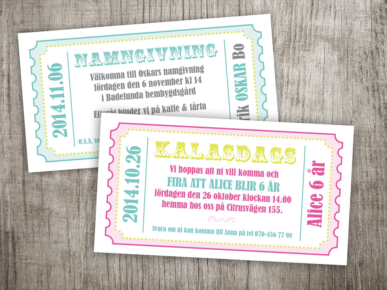 Inbjudningskort CIKRUS-biljett