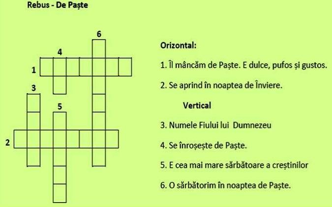 SALT - Sănătos, Armonios, Ludic, Tonic: Un rebus - De Paște