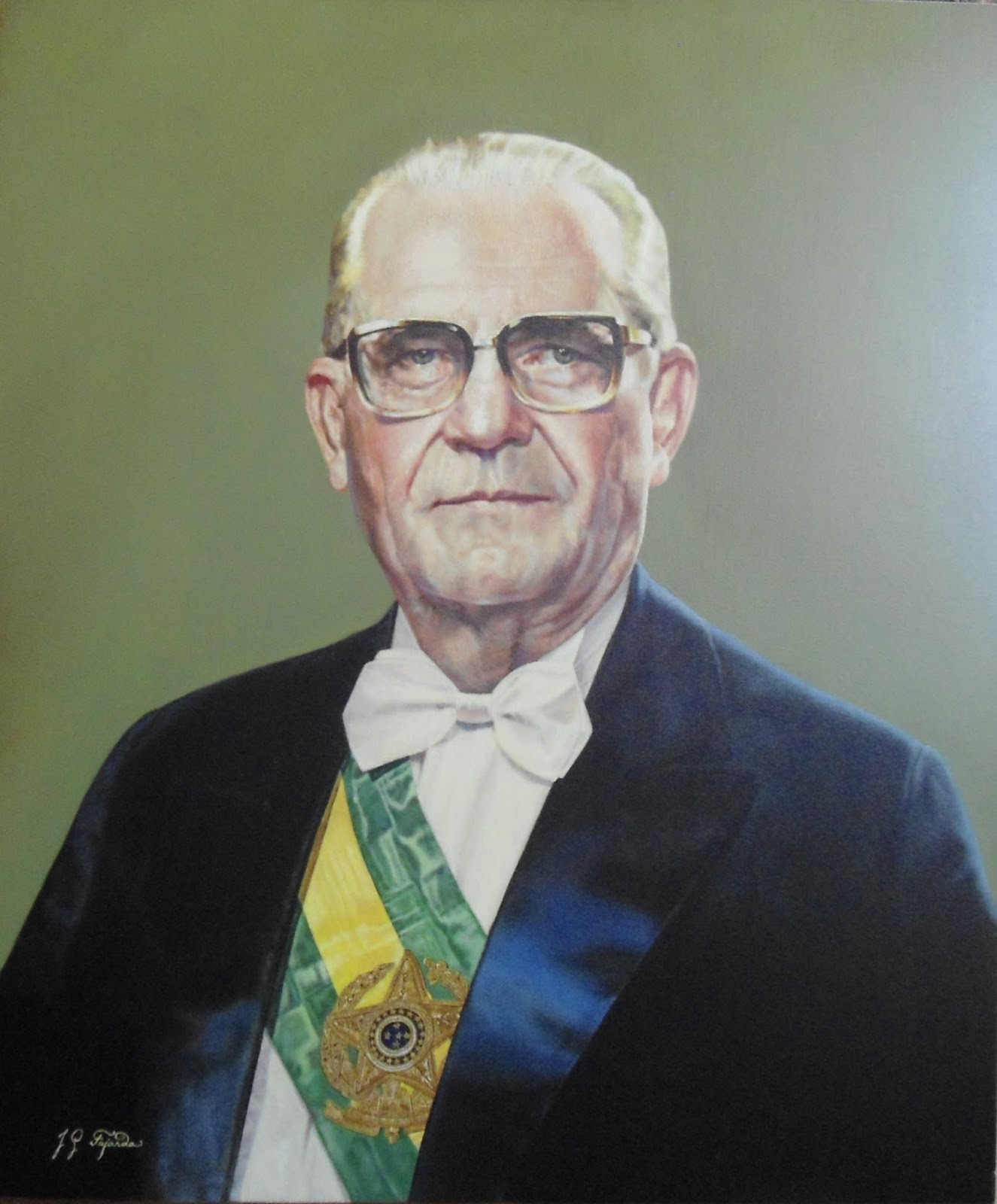 JG FAJARDO CLASSICAL OIL PAINTING: PRESIDENTE ERNESTO GEISEL