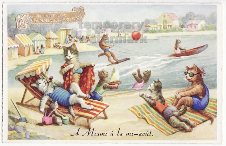 gold country girls: Celebrating August in Vintage Postcards