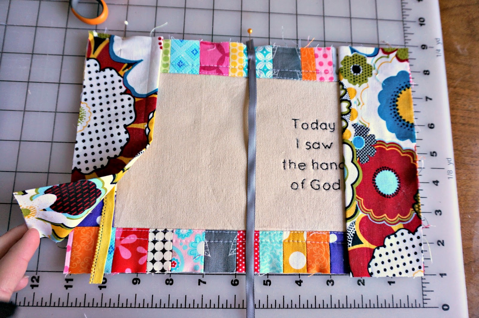 Embroidered Scrap Notebook Cover