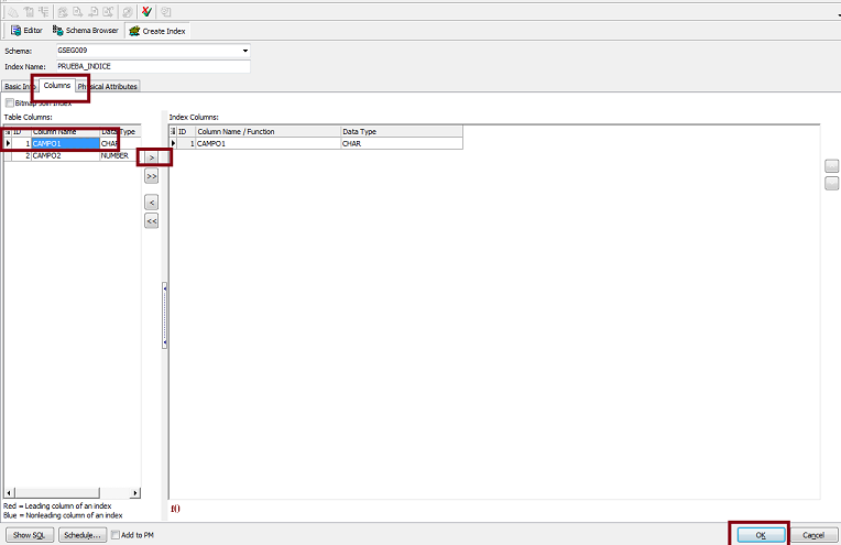Base De Datos Y Programación Web Crear Indices Desde Toad
