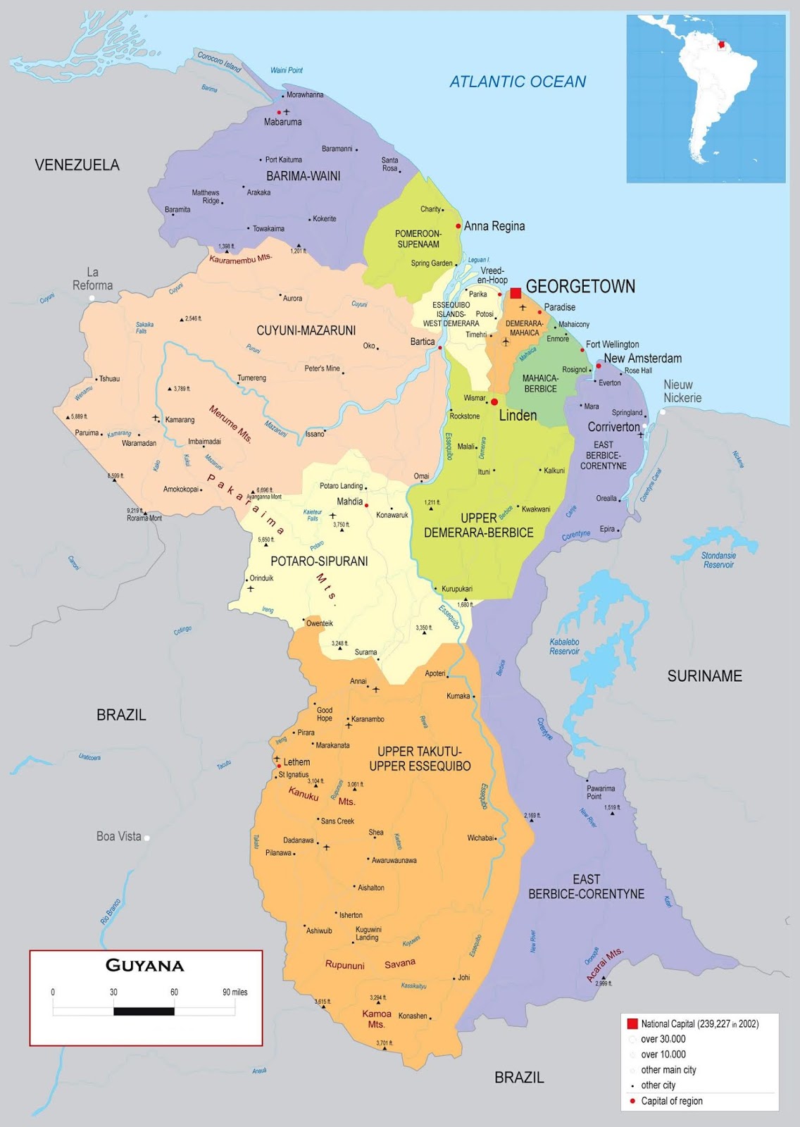 Mapas Geográficos da Guiana